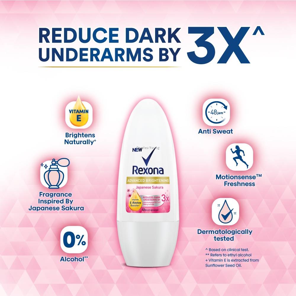 Rexona Brightening Japanese Sakura Fresh Roll On 50ml X 2(TWIN PACK)