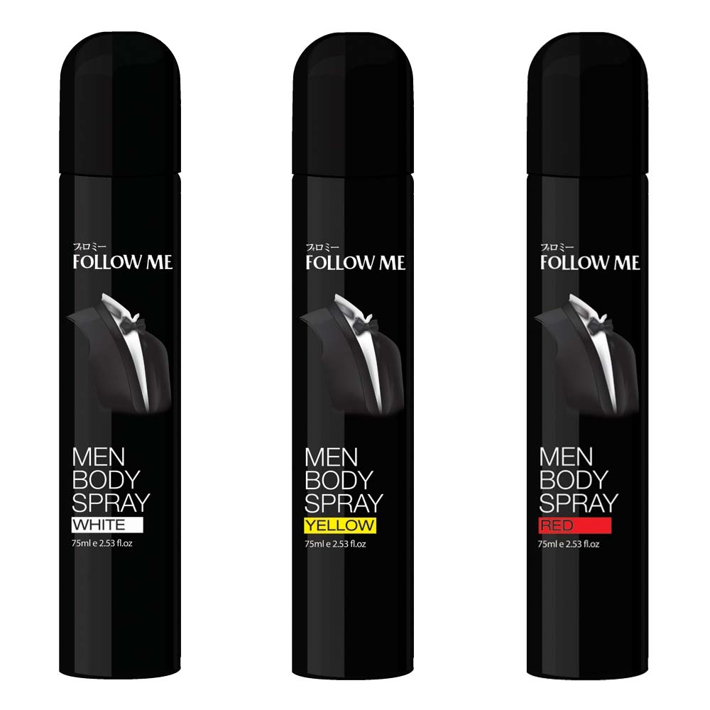 Follow Me Men Body Spray Red / Yellow / White ( 75 ml )